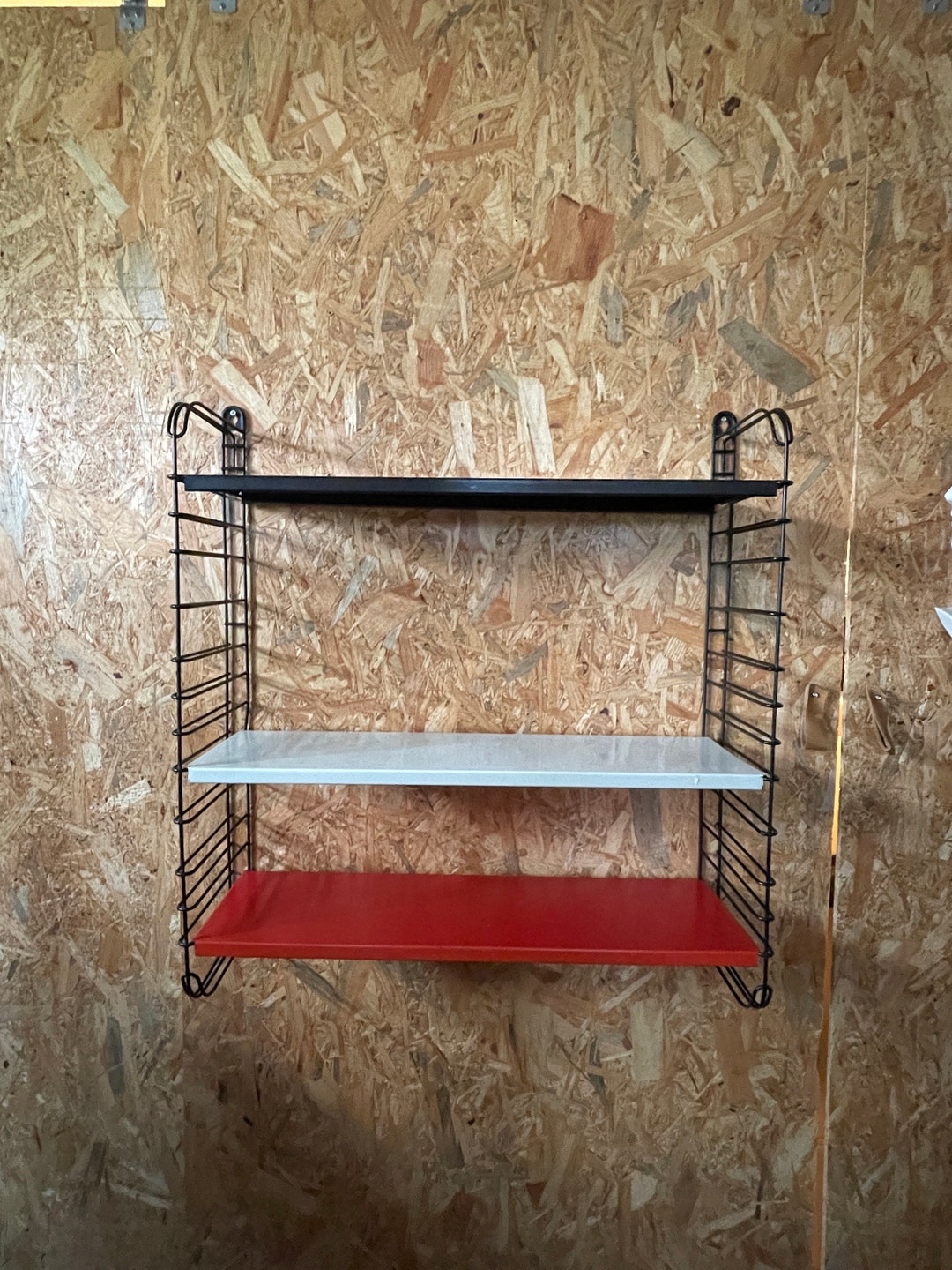 Wall Rack Wall Unit Made of Metal Tomado, 60s Colored Bookshelves, Wall ...