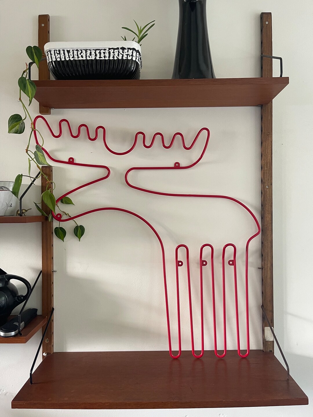 Ikea Sprallig Reindeer / Moose Coat Rack. Red Metal Limited Edition ...
