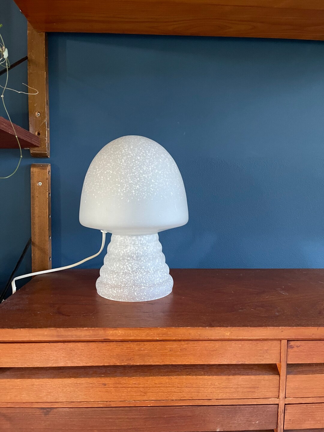 HB Glass Mushroom Lamp Speckled White, Matt / Satin 60s-70s Design ...