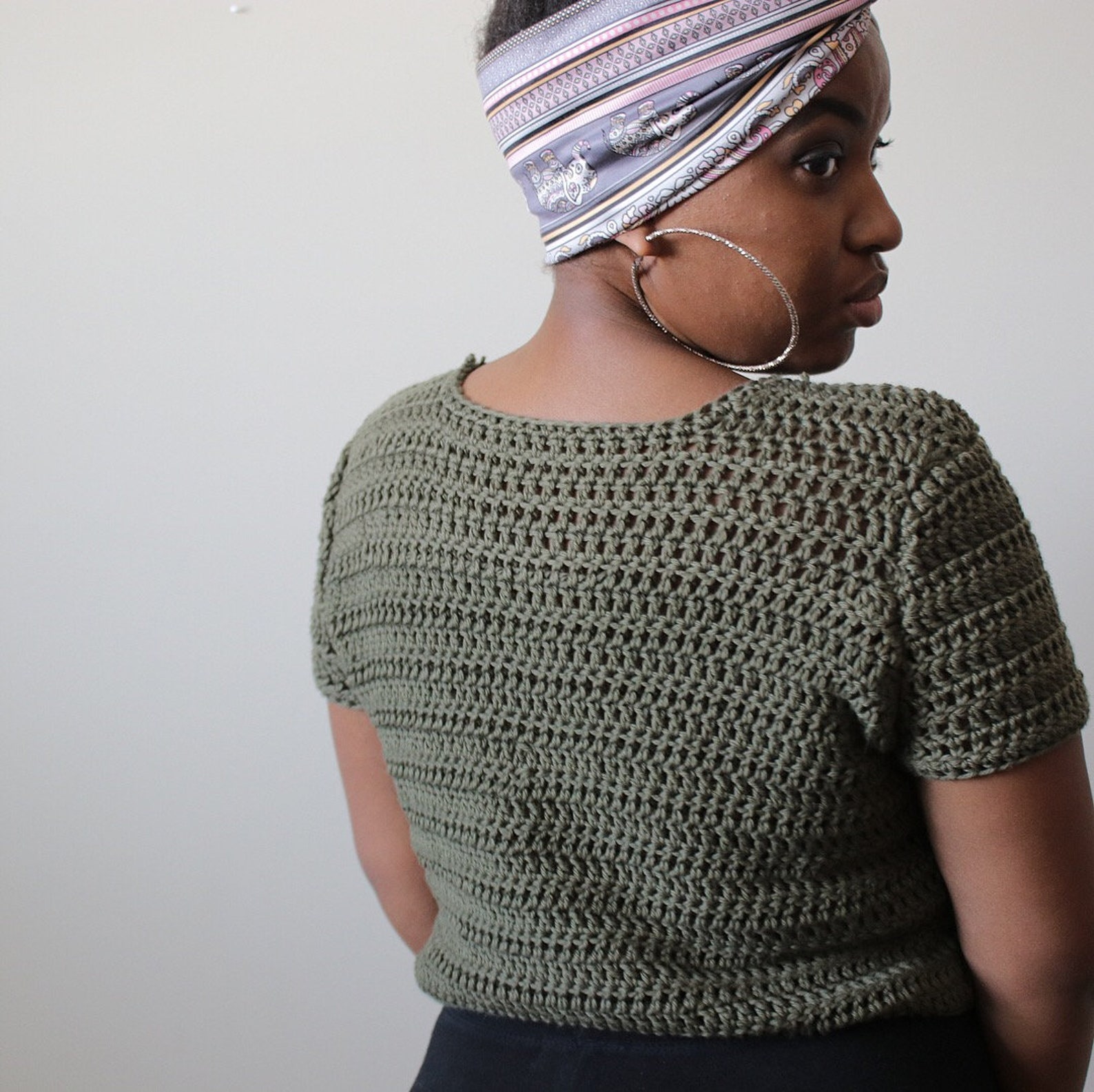 Crop Top Crochet Pattern Cropped Tee Short Sleeve Crop Top | Etsy