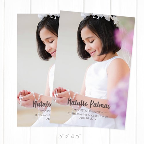 First Communion Remembrance Card First Holy Communion Favor - Etsy