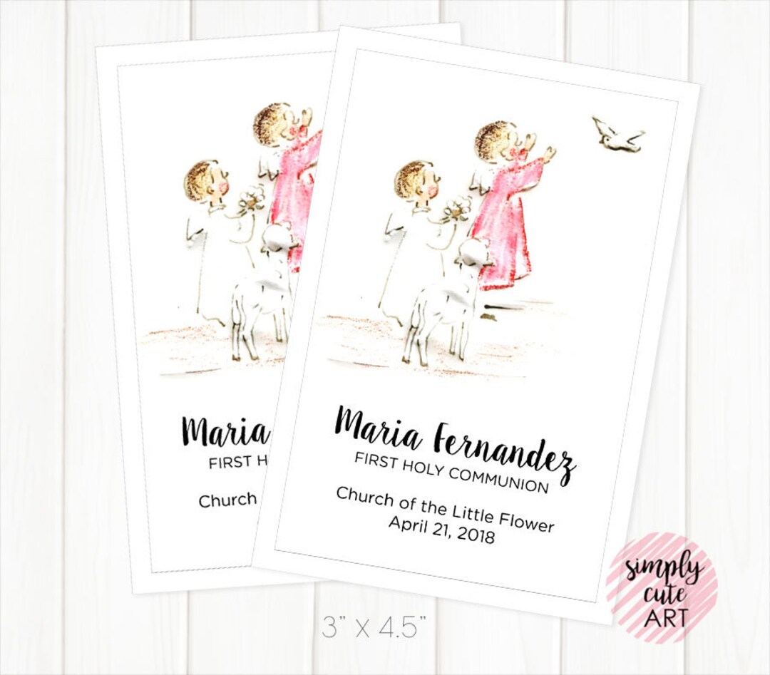First Communion Favors, Personalized Printable Remembrance, 1st ...