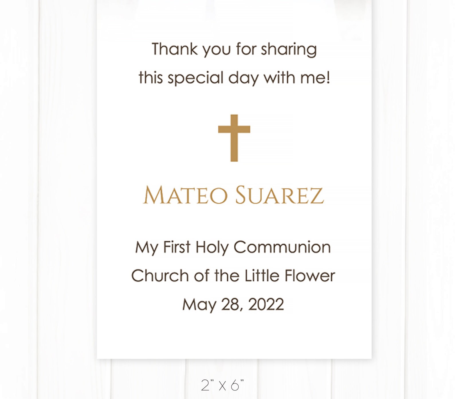 Personalized First Communion Remembrance Card, Photo Keepsake (digital ...