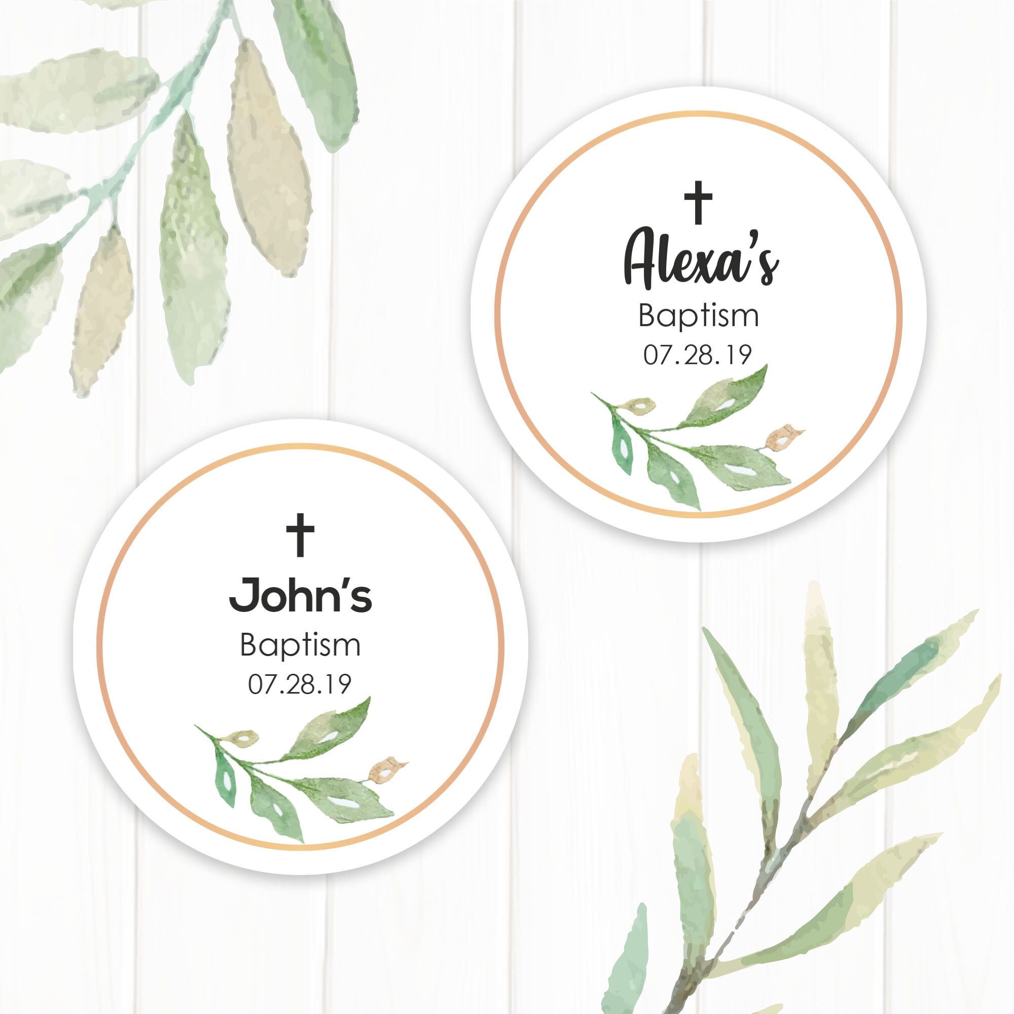 Baptism Favors, Round Favor Tags, Baptism Favor Tags Girl, Baptism ...