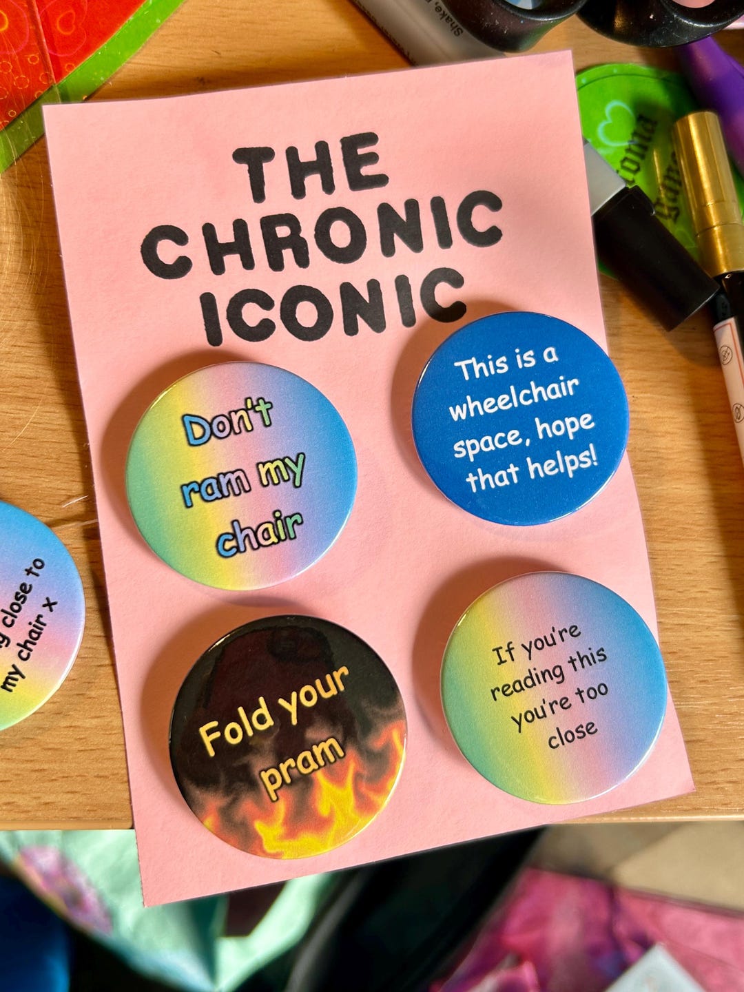 Wheelchair Bus Starter Pack! Passive Aggressive Badges Xx - Etsy