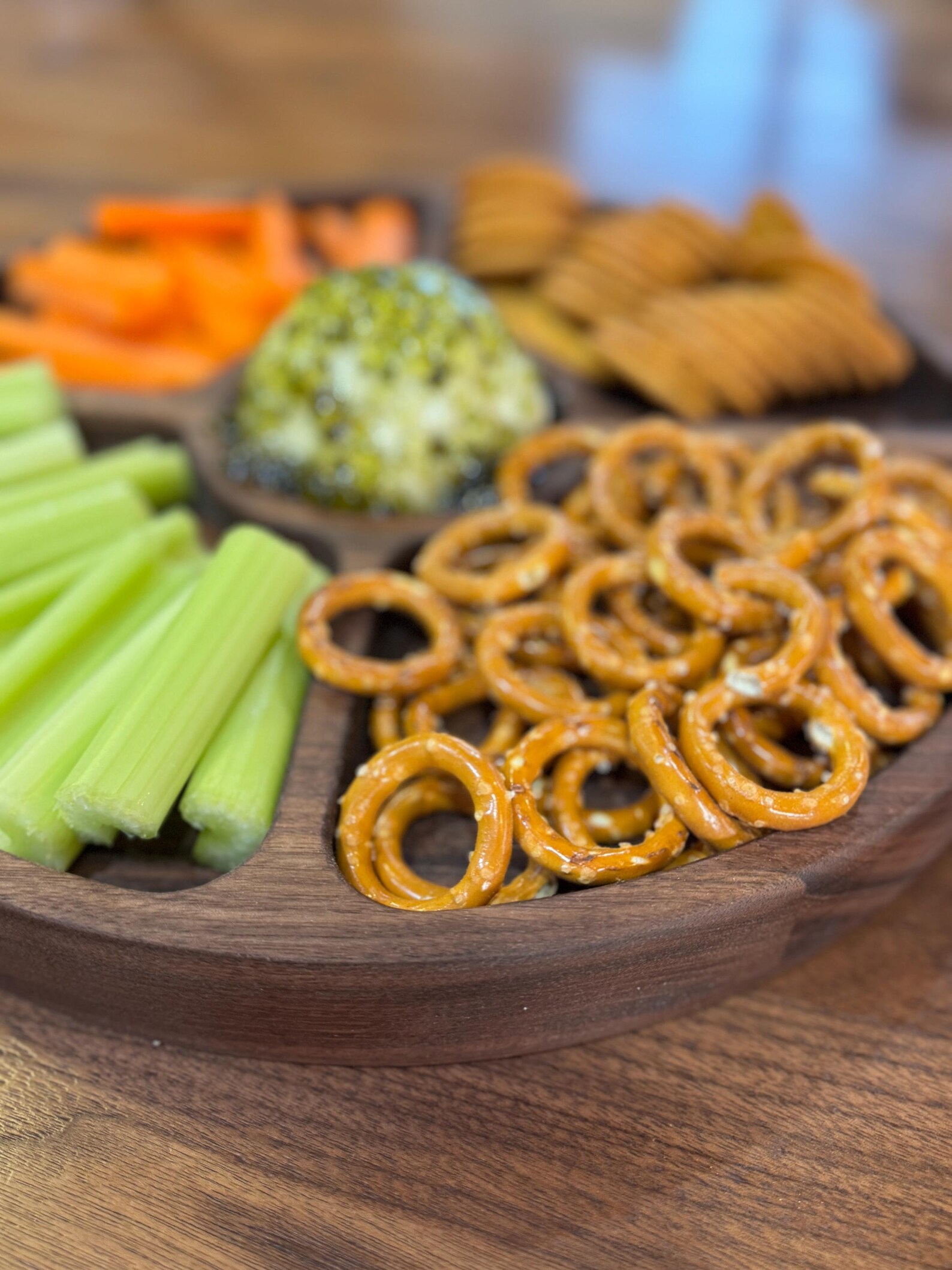 Walnut Divided Serving Tray | Perfect for Nuts, Cheese, Candy, or Fruit ...