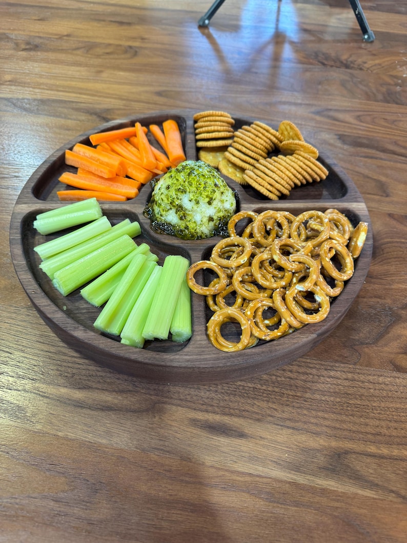 Walnut Divided Serving Tray | Perfect for Nuts, Cheese, Candy, or Fruit ...