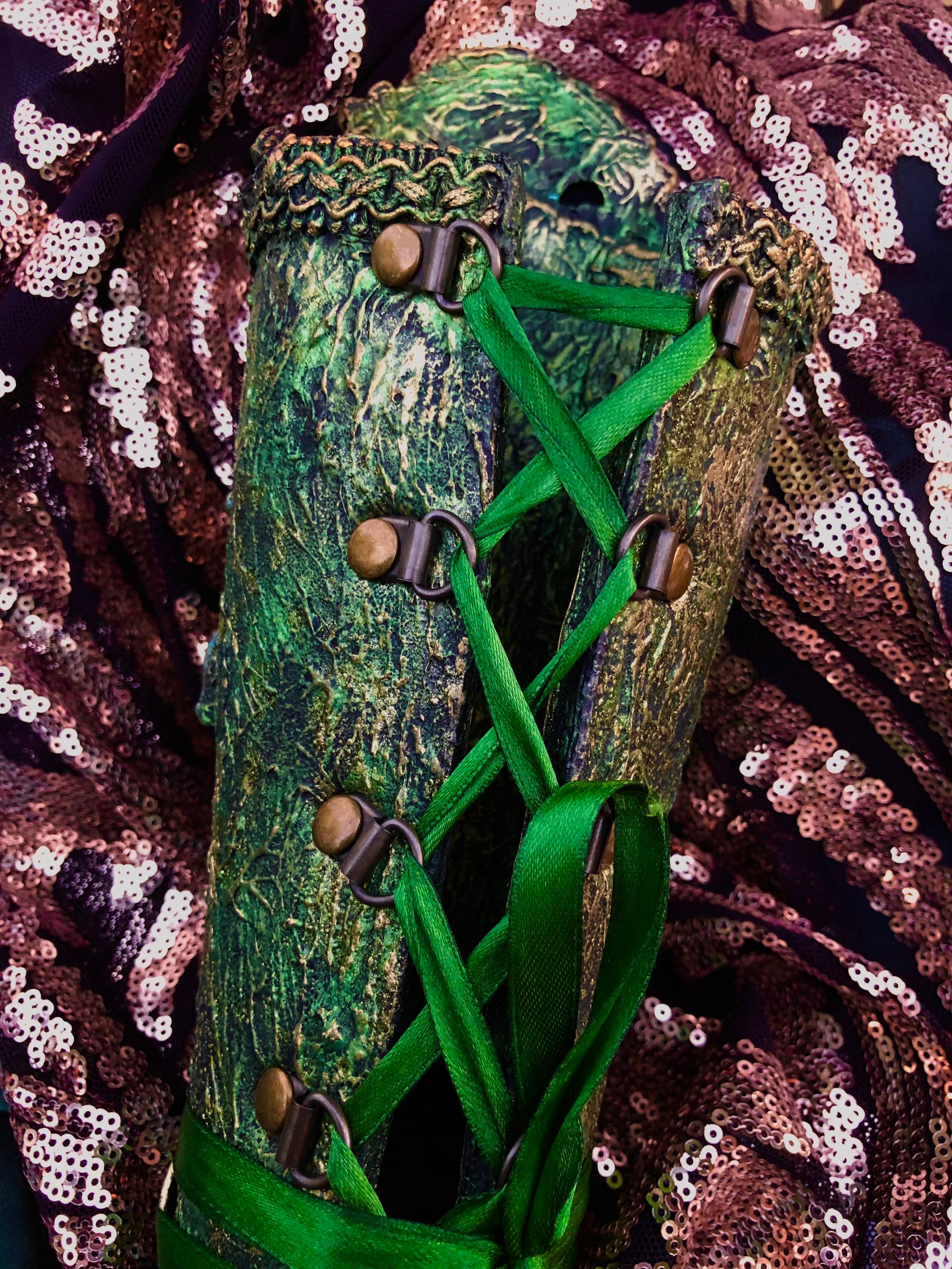 Handmaids Green Armour EVA Foam, Leather Intricately Decorated Arm ...