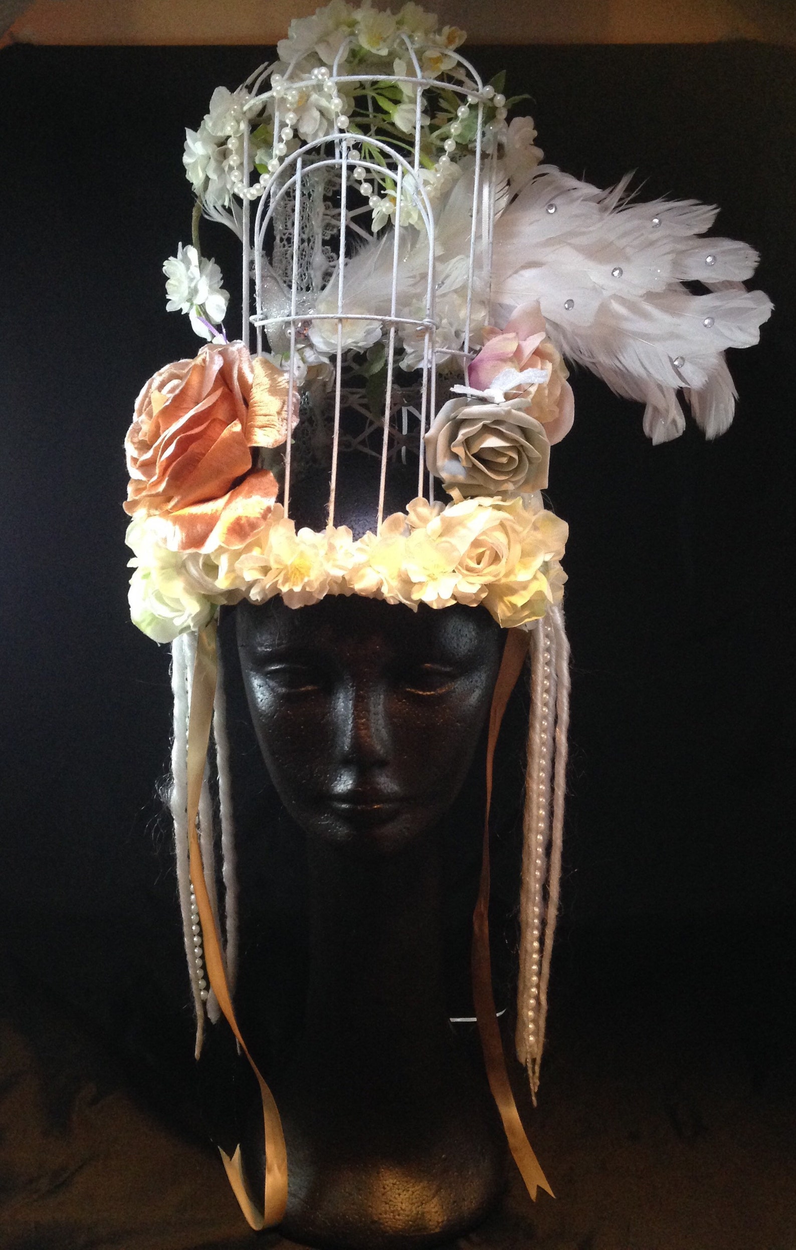 Marie Antoinette Caged Bird Corseted Extravagant Wig Headdress With ...