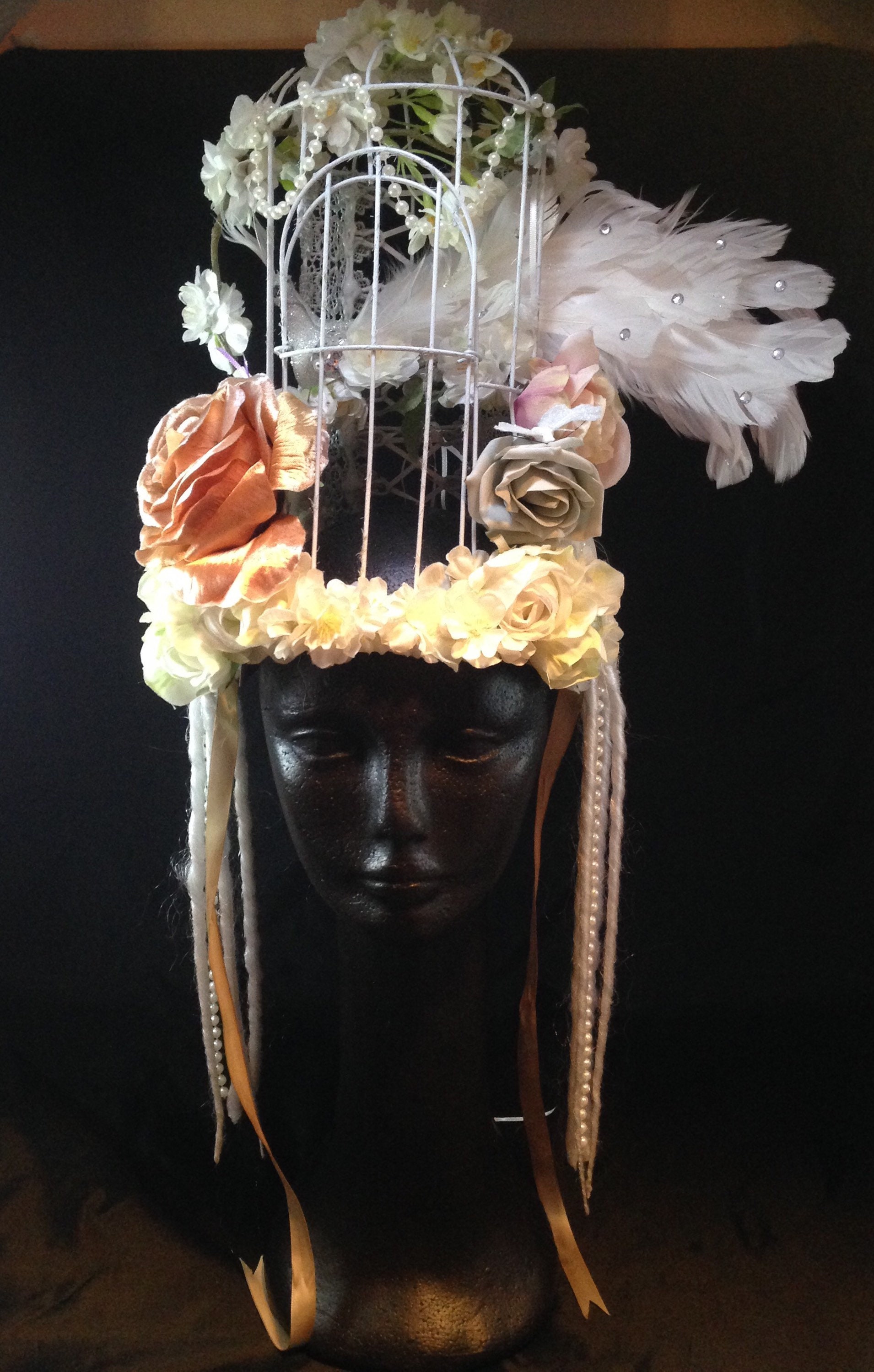 Marie Antoinette Caged Bird Corseted Extravagant Wig Headdress With ...