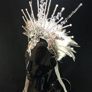 Ice Warrior Headdress With Filigree Metal Look Armour Pieces, Abgems ...