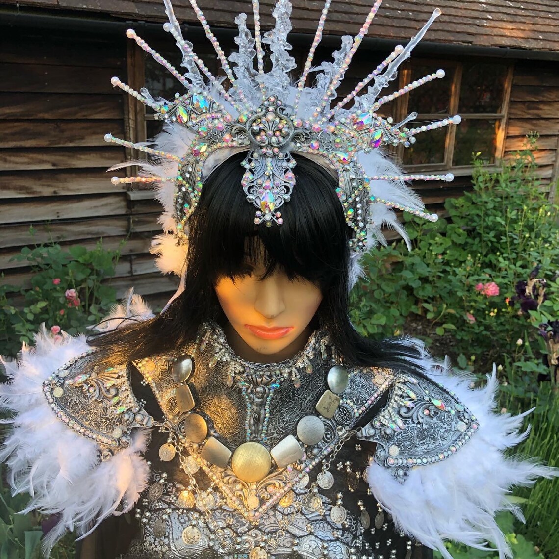 Ice Warrior Headdress With Filigree Metal Look Armour Pieces - Etsy
