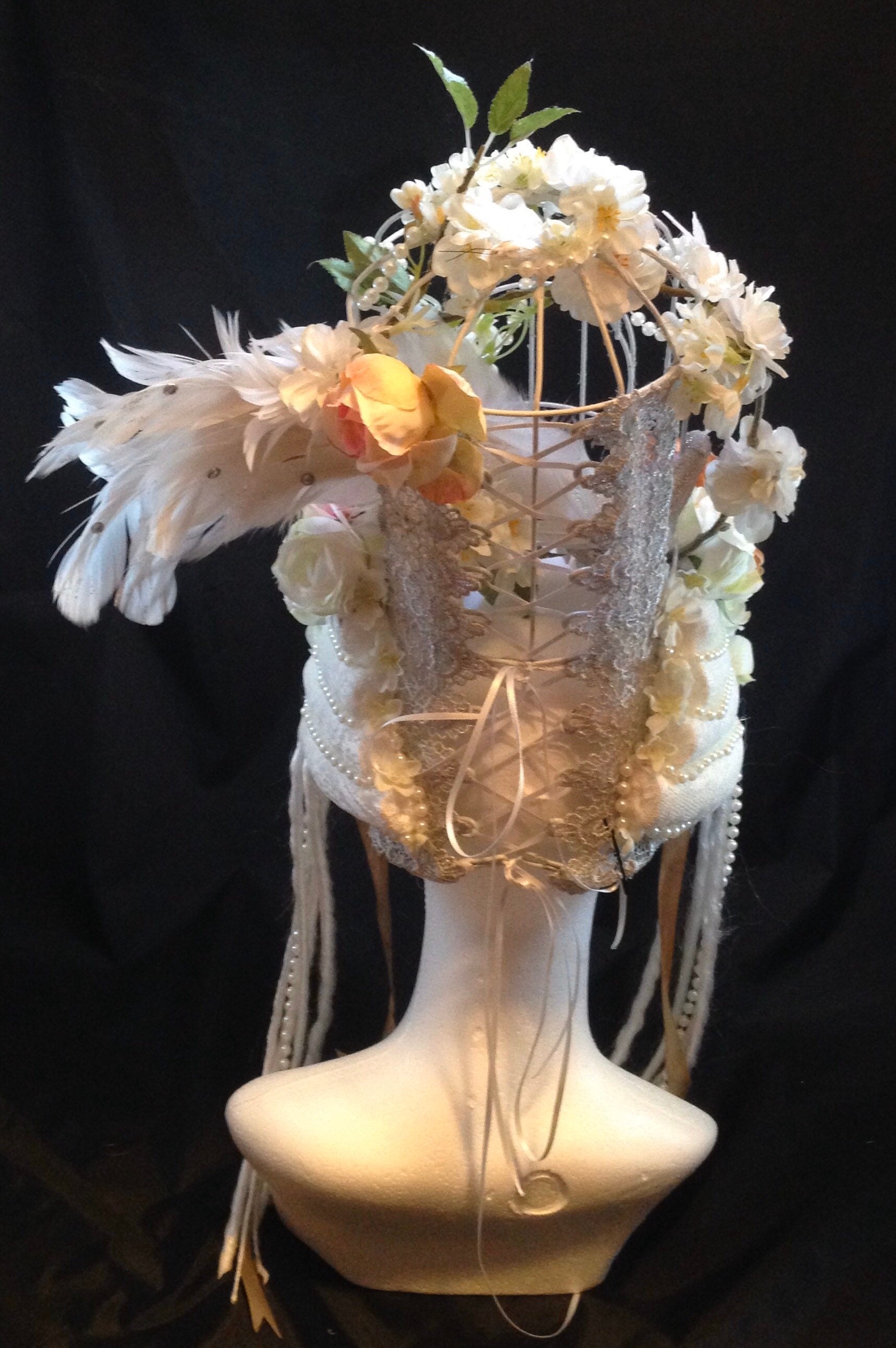 Marie Antoinette Caged Bird Corseted Extravagant Wig Headdress With ...