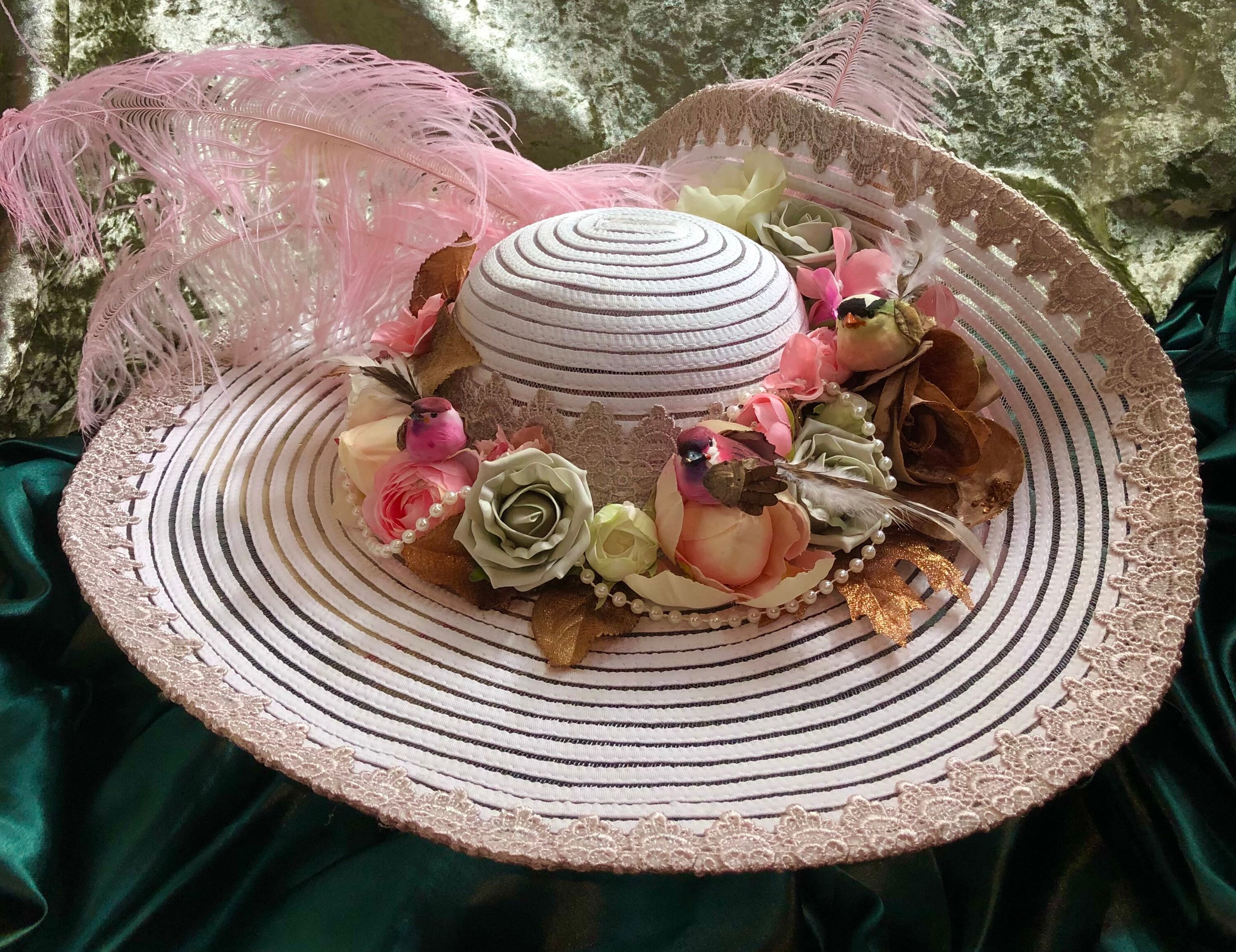 Marie Antoinette 18th Century French Ladies Wedding Ascot Hat With Silk ...