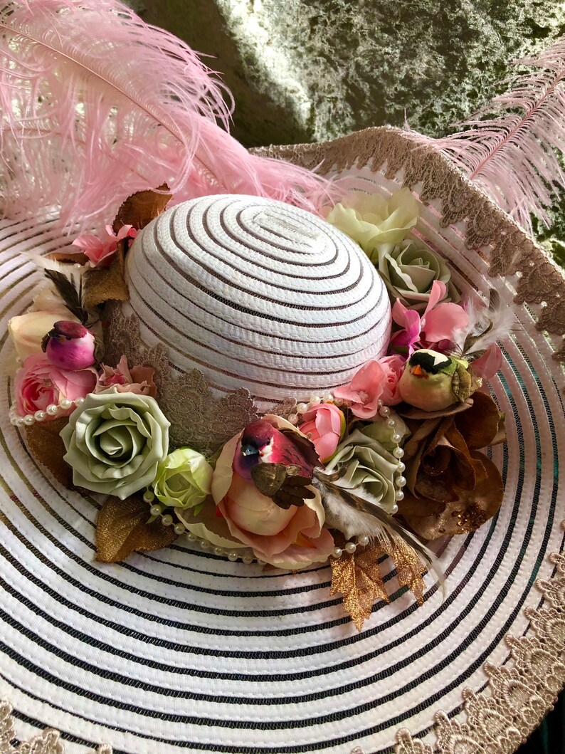 Marie Antoinette 18th Century French Ladies Wedding Ascot Hat With Silk ...