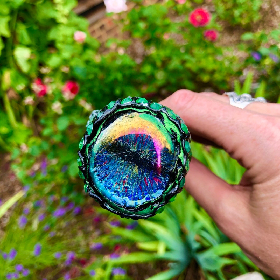 Magic Skull Dragon Wand (18”) Beautiful Gnarly Wand in Black With Green ...