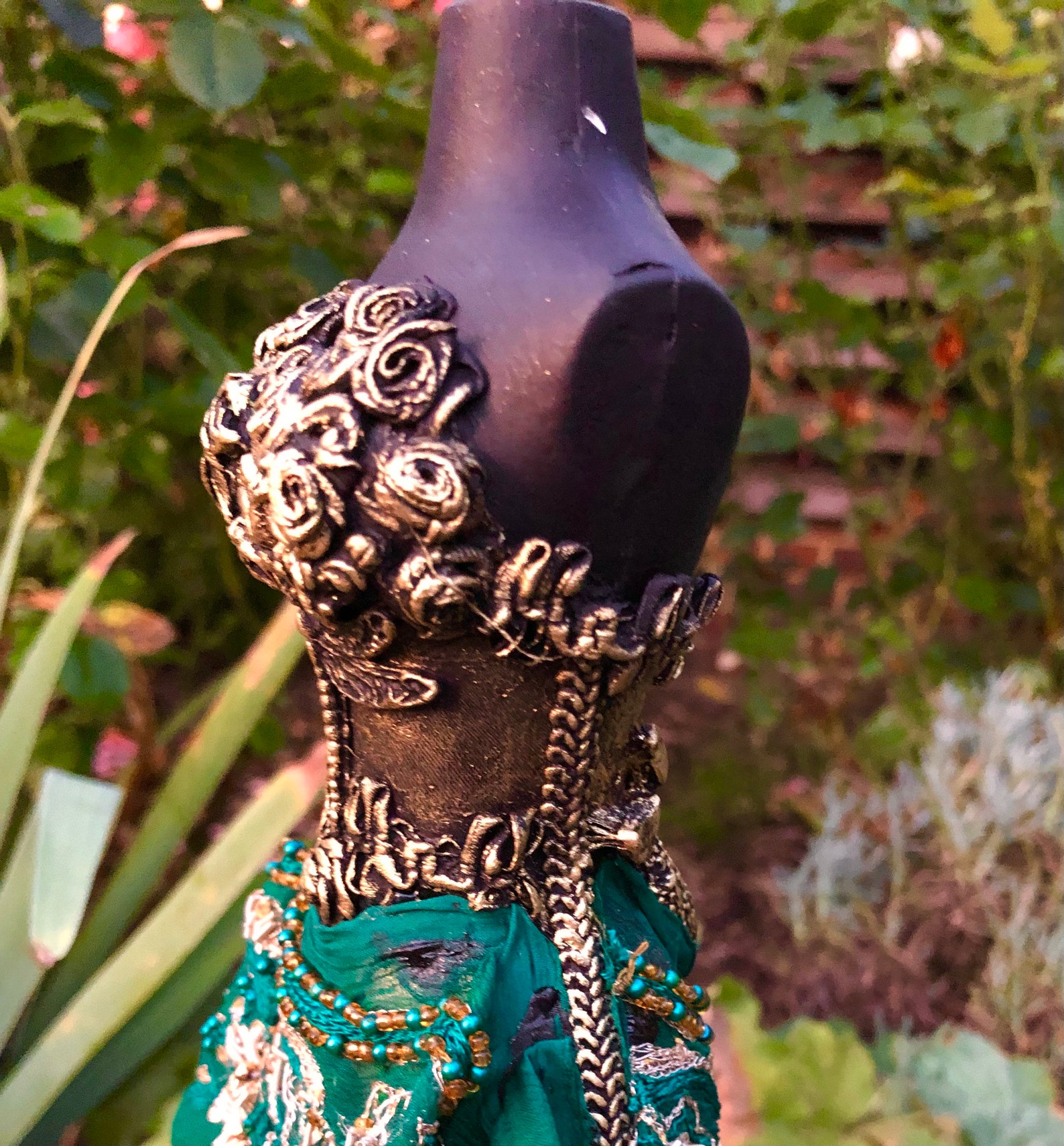 Dragonfly Mermaid & Rose Corseted Necklace Dolly Tree - Etsy