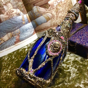 Large Blue Magic Potion Bottle Highly Decorated Customised - Etsy