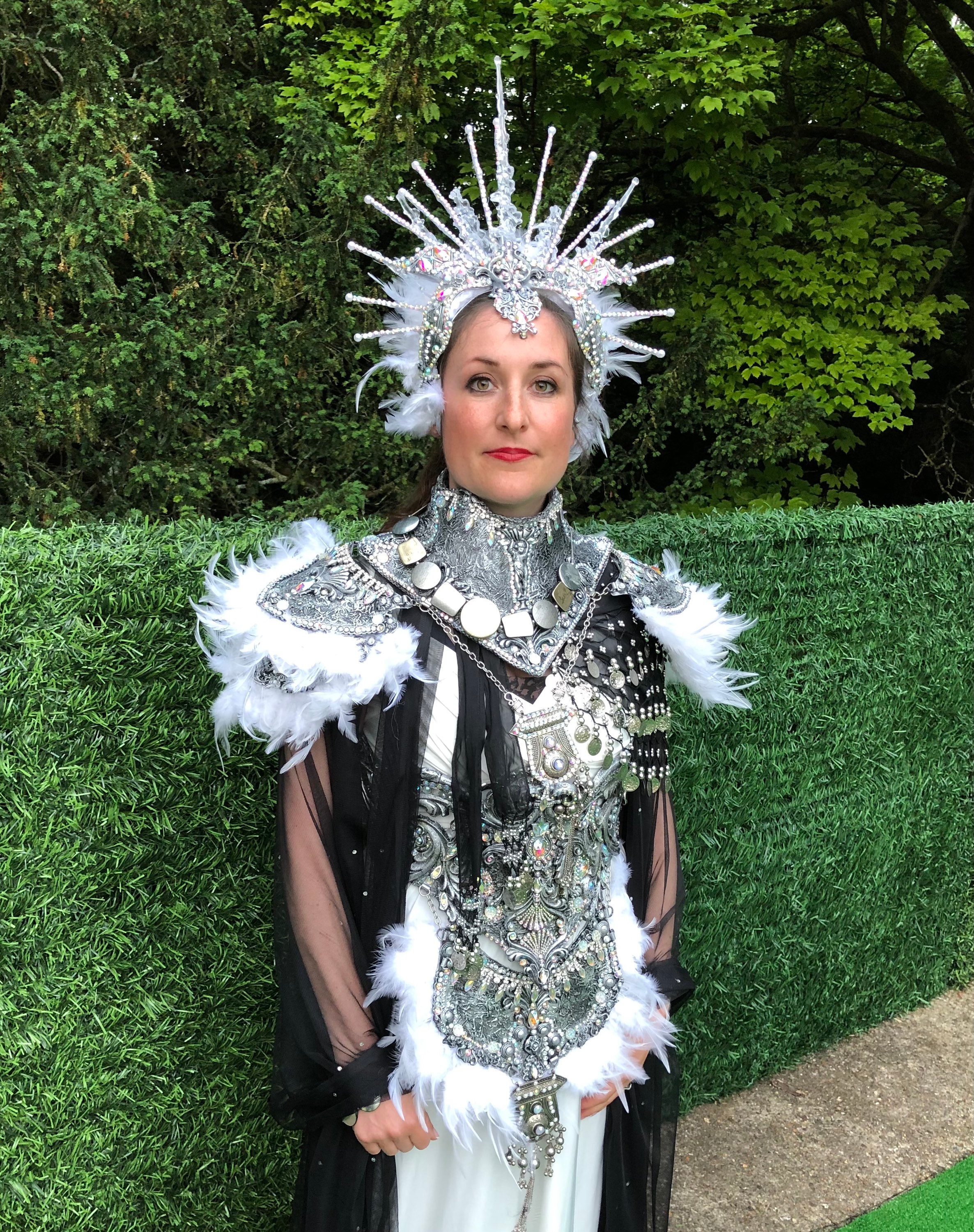 Ice Warrior Headdress With Filigree Metal Look Armour Pieces, Abgems ...