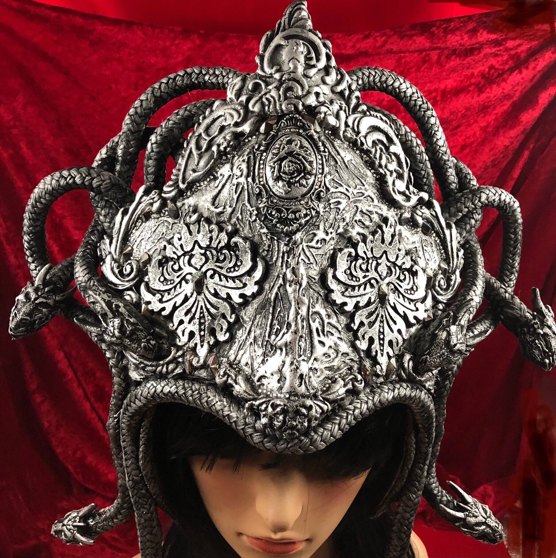 Medusa Warrior Snake Helmet Headdress, Snake Bride, Snake Queen ...