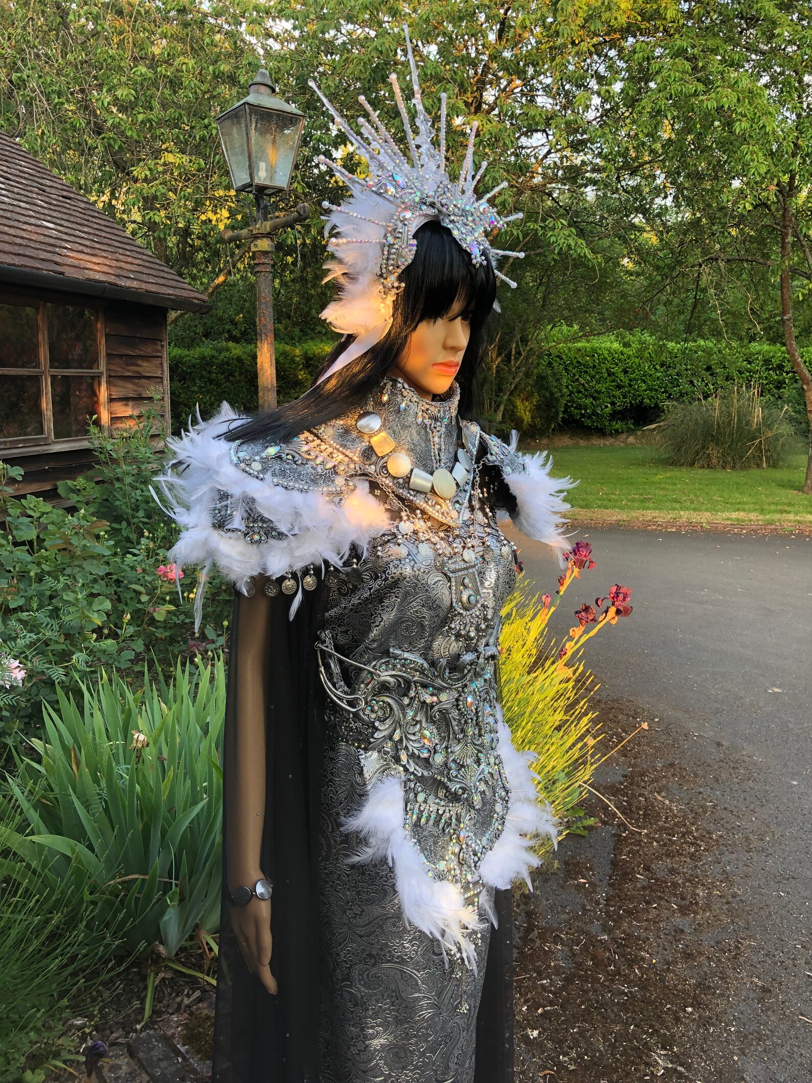 Ice Warrior Headdress With Filigree Metal Look Armour Pieces, Abgems ...