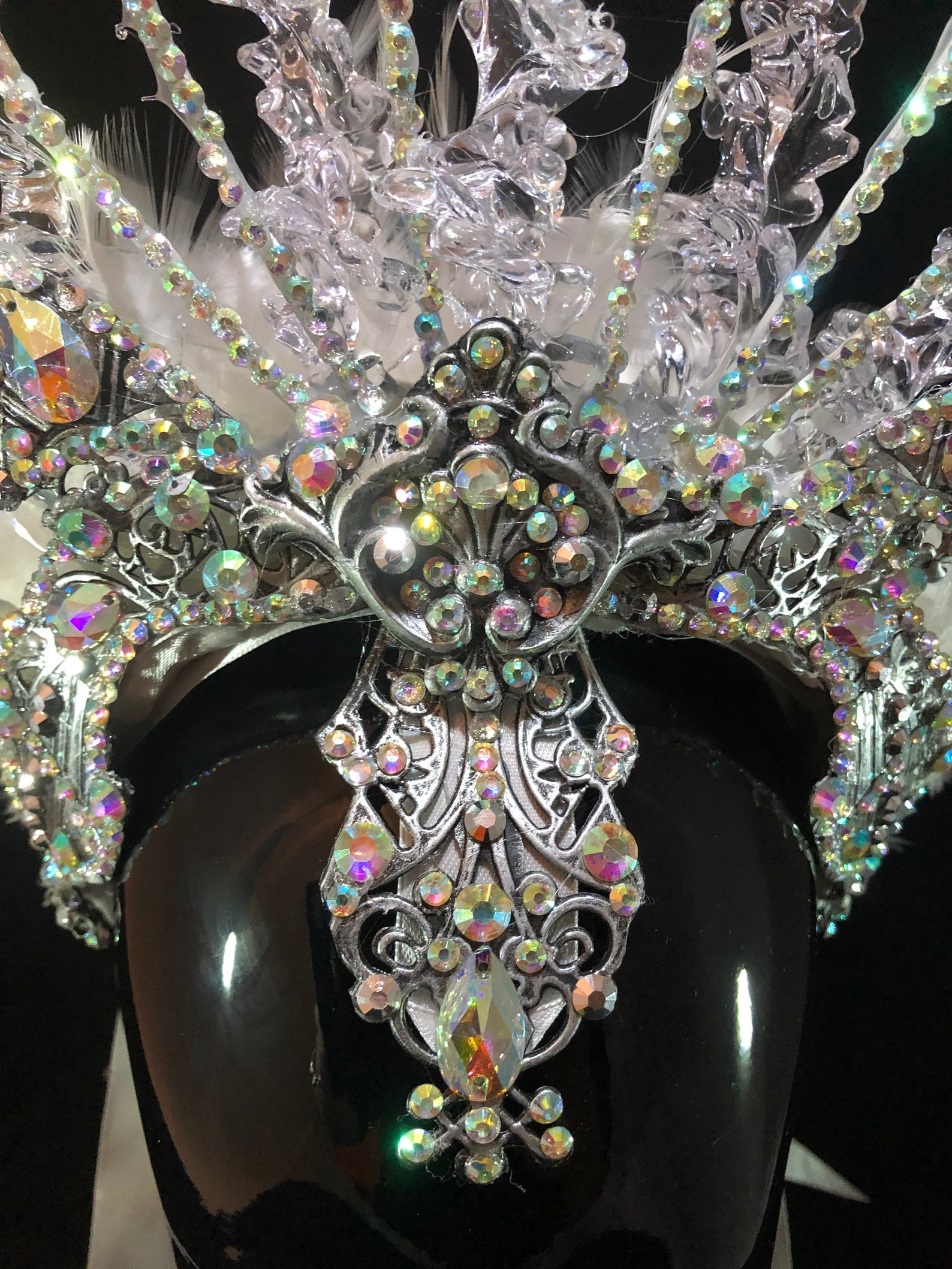 Ice Warrior Headdress With Filigree Metal Look Armour Pieces, Abgems ...