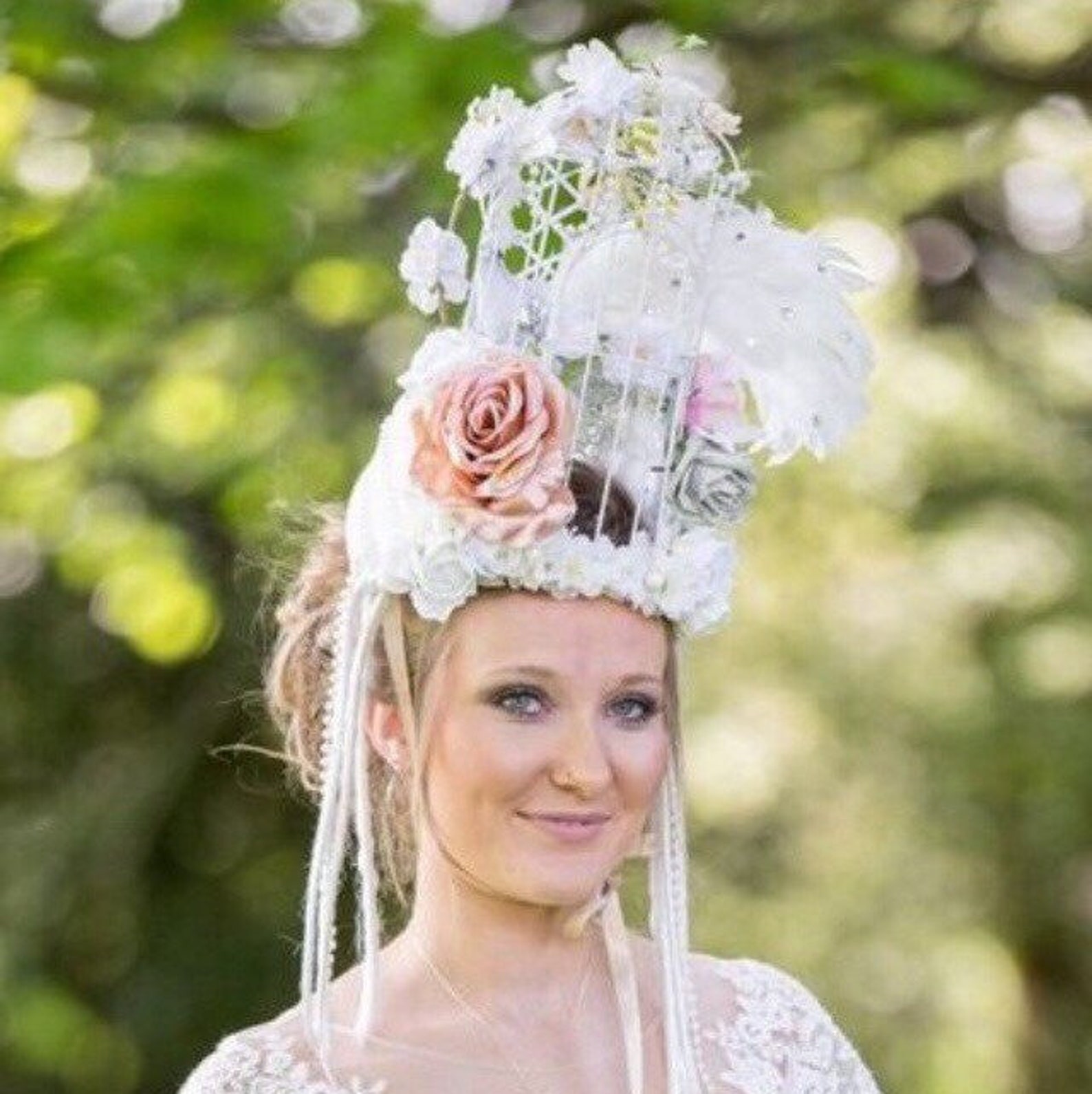 Marie Antoinette Caged Bird Corseted Extravagant Wig Headdress With ...