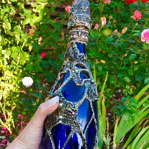 Large Blue Magic Potion Bottle Highly Decorated Customised - Etsy