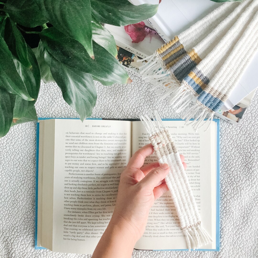 Woven Bookmark // Hand Woven / Handmade Bookmark / Blue - Etsy