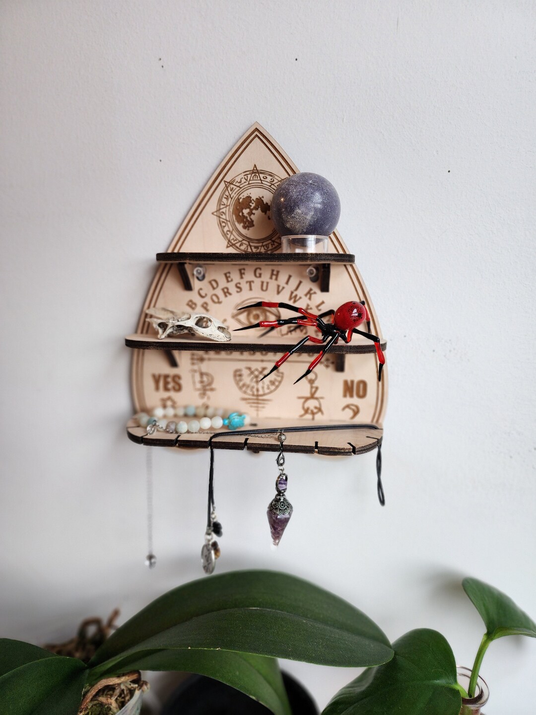 50% OFF! Spirit Board Planchette Crystal Shelf - Witchy Decor, Pendulum ...