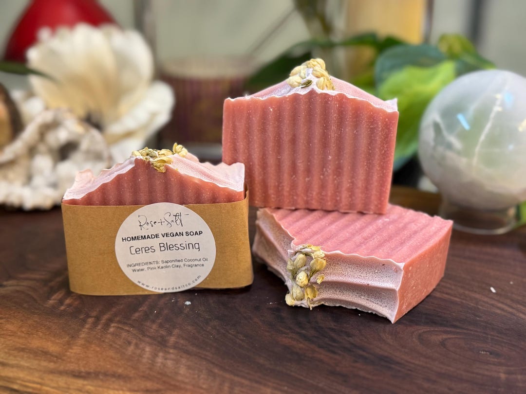 Ceres’ Blessing Soap | Peach, Rose & Patchouli | 5.5oz Vegan Ritual Bar ...