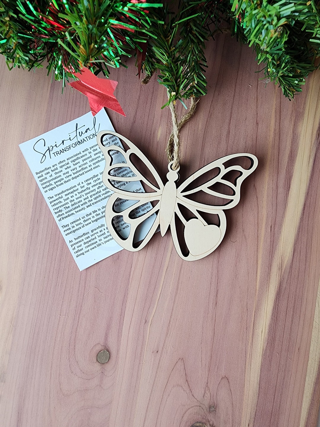 Spiritual Transformation Butterfly Ornament | Memorial Ornament | Maple ...