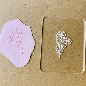 Flower 4 Embossing Stamp for Polymer Clay | Flower Stamp | Clay Cutter ...