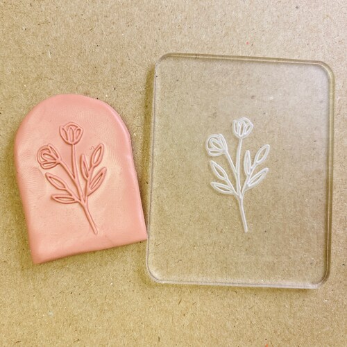 Flower 4 Embossing Stamp for Polymer Clay Flower Stamp - Etsy