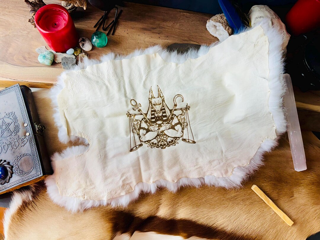 Anubis Altar Cloth, Pagan Decor, Genuine Rabbit Fur, Witchy Decor ...