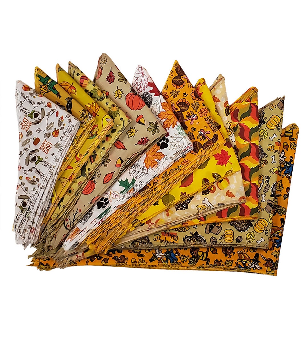 60 Assorted FALL and THANKSGIVING Tieback Dog Grooming Bandanas ...