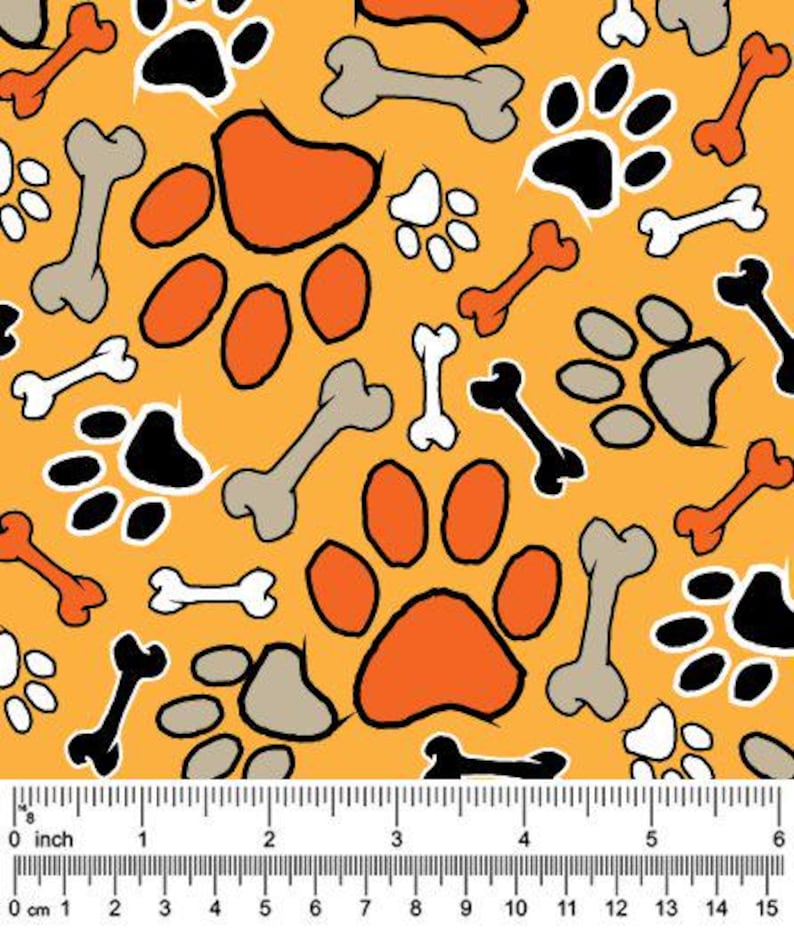 Dog Paw Print Fabric: Polycotton Sewing Material - Etsy
