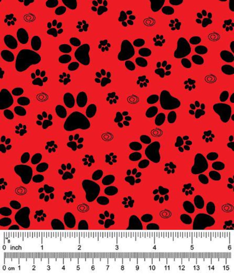Dog Paw Print Fabric: Polycotton Sewing Material - Etsy