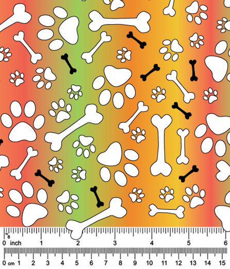 Dog Paw Print Fabric: Polycotton Sewing Material - Etsy