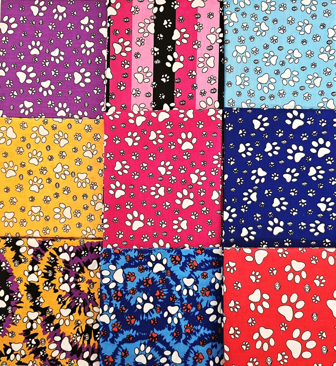Dog Paw Print Fabric: Polycotton Sewing Material - Etsy