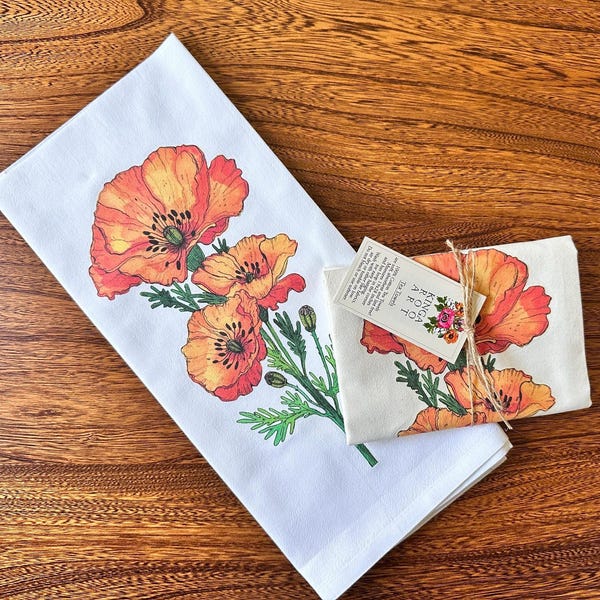 Poppy Towel - Etsy