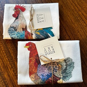 Chicken Tea Towel, Hostess Gift, Rooster Kitchen Decor Towel, Country ...