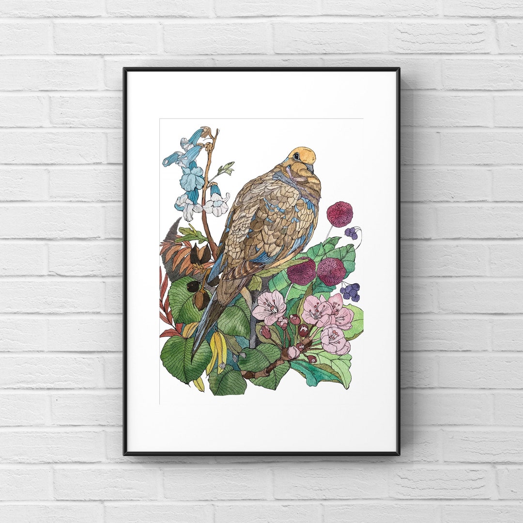 Mourning Dove Art Print. Watercolor Painting Print. Dove Print. Bird ...