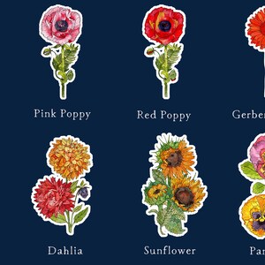 Flower Sticker Pack, Birth Flower Sticker Gift, Large Outdoor Safe ...