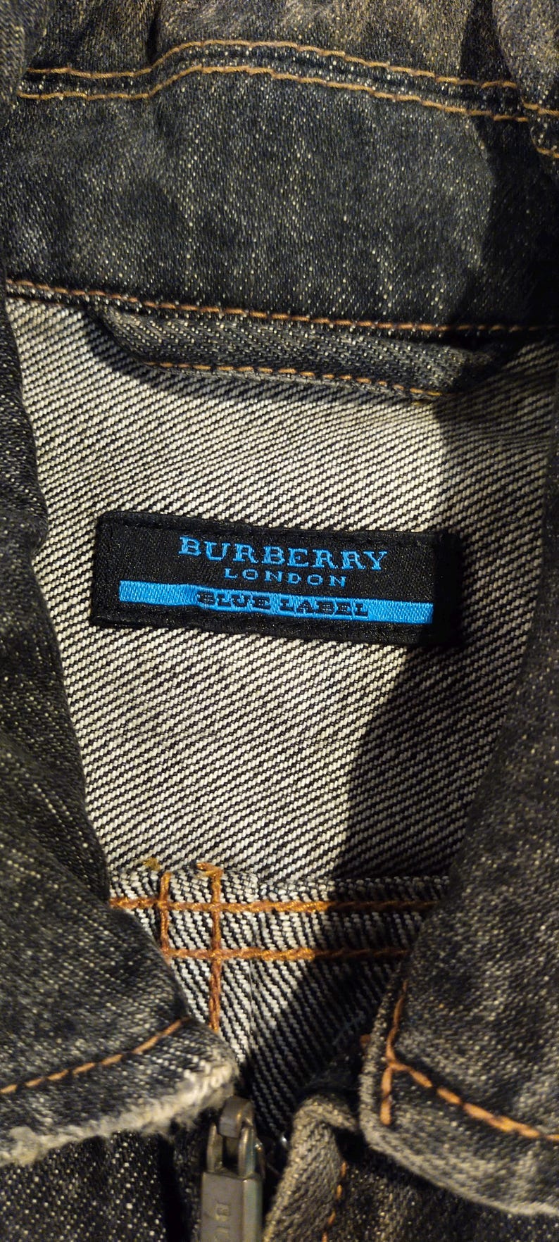 Vintage Y2K Burberry Blue Label Nova Check Denim Jacket - Etsy