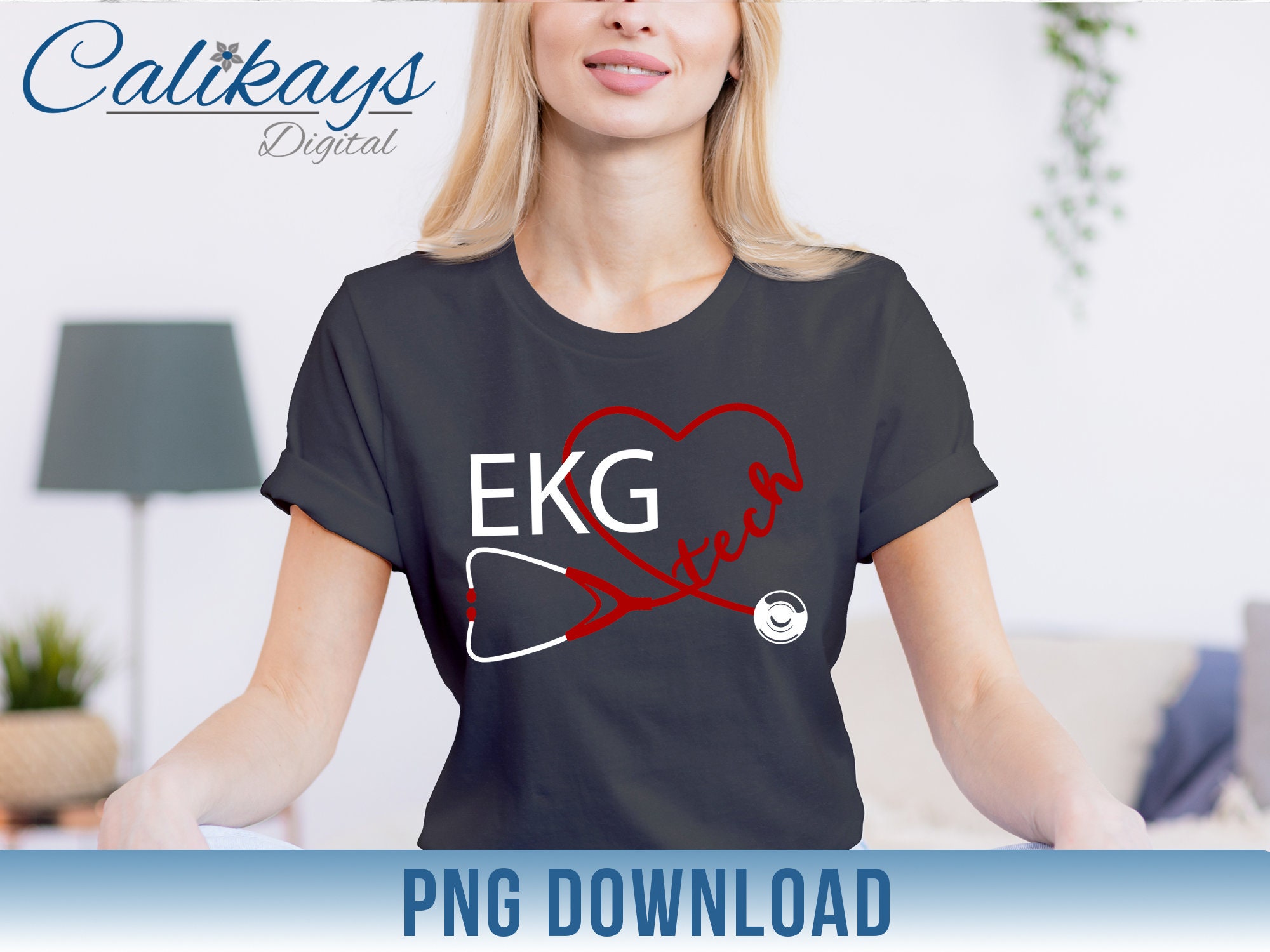 EKG Tech Digital File Download Png EKG Tech Design for - Etsy