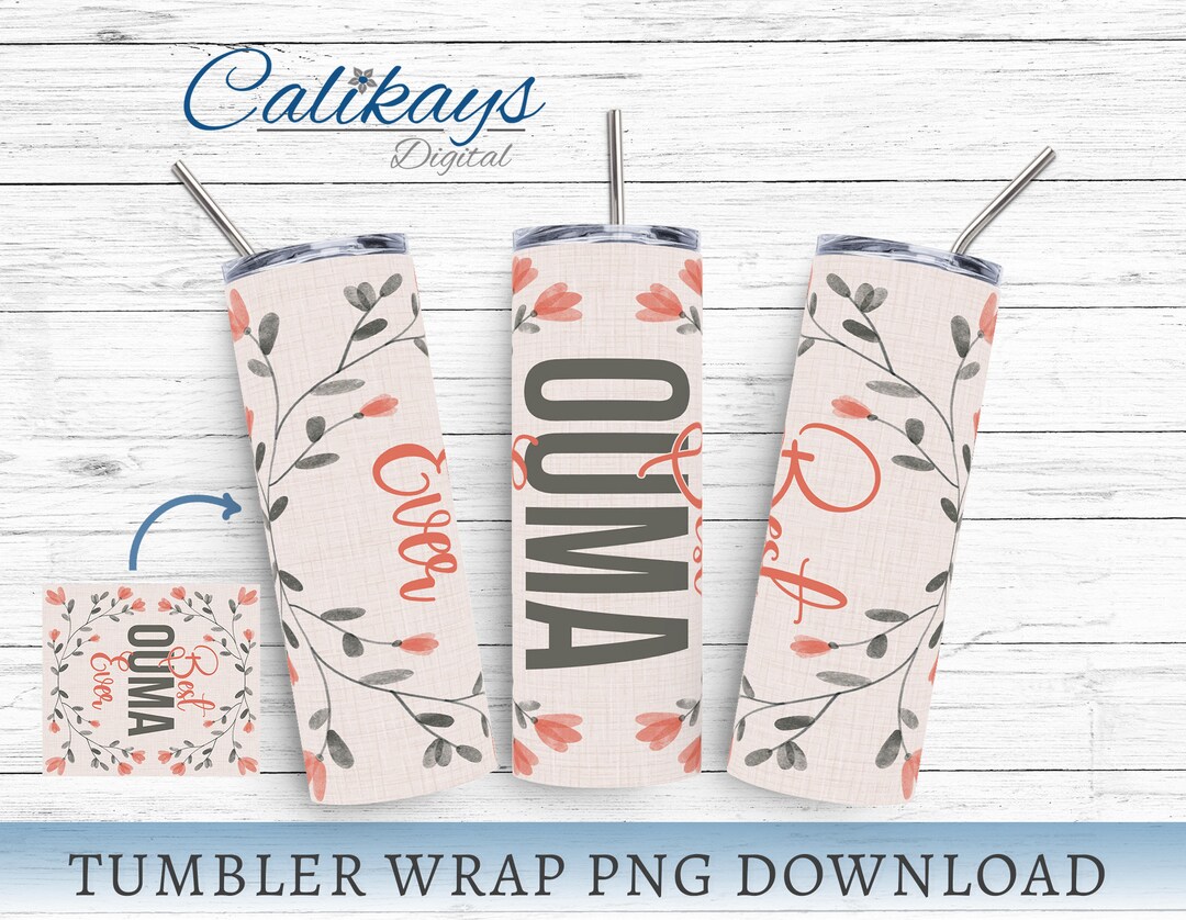 Ouma Floral Sublimation Designs Skinny Tumbler Wrap Png, Seamless ...
