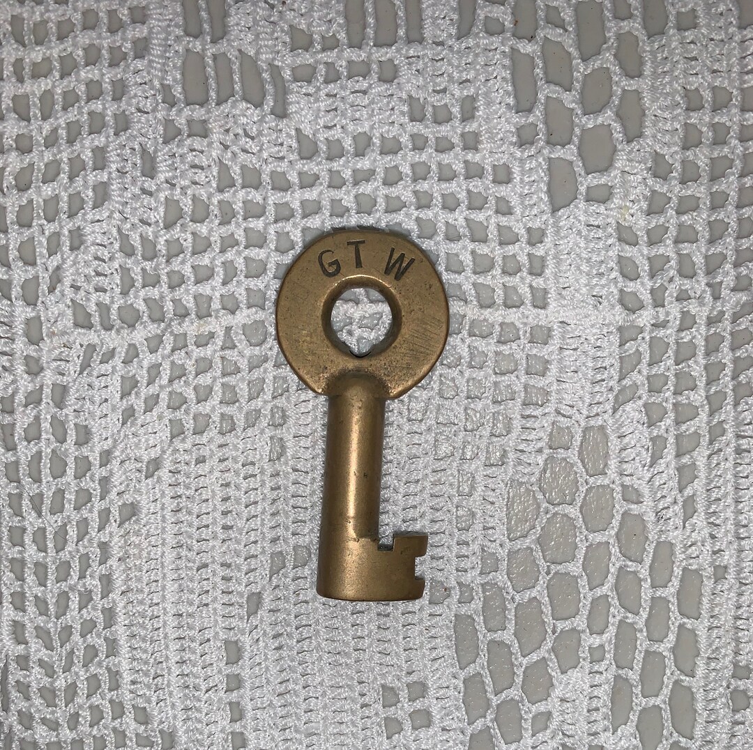 Vintage GTW Grand Trunk Western Brass Switch Key 2 1/8 Length Impressed ...
