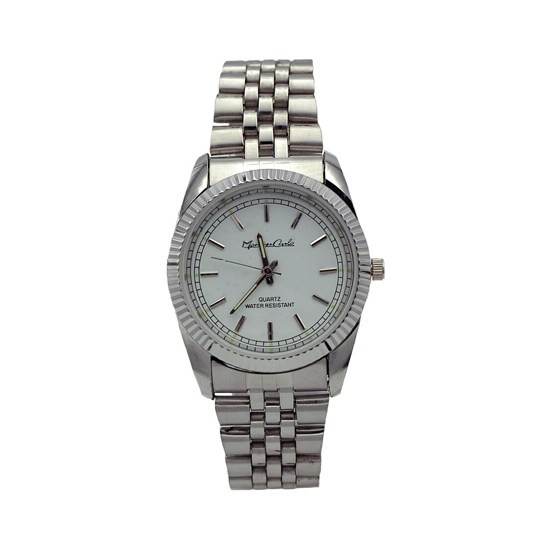 Montres Carlo Mens White Dial Stainless Steel Watch - Etsy