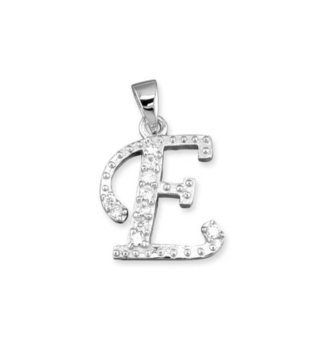 925 Sterling Silver Alphabet Letter E CZ Initial Charm Pendant - Etsy